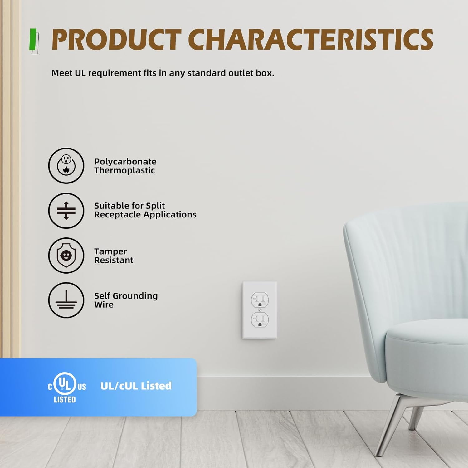 TG4THT-10 Pack Duplex Receptacle Outlets, Tamper-Resistant Electrical ...