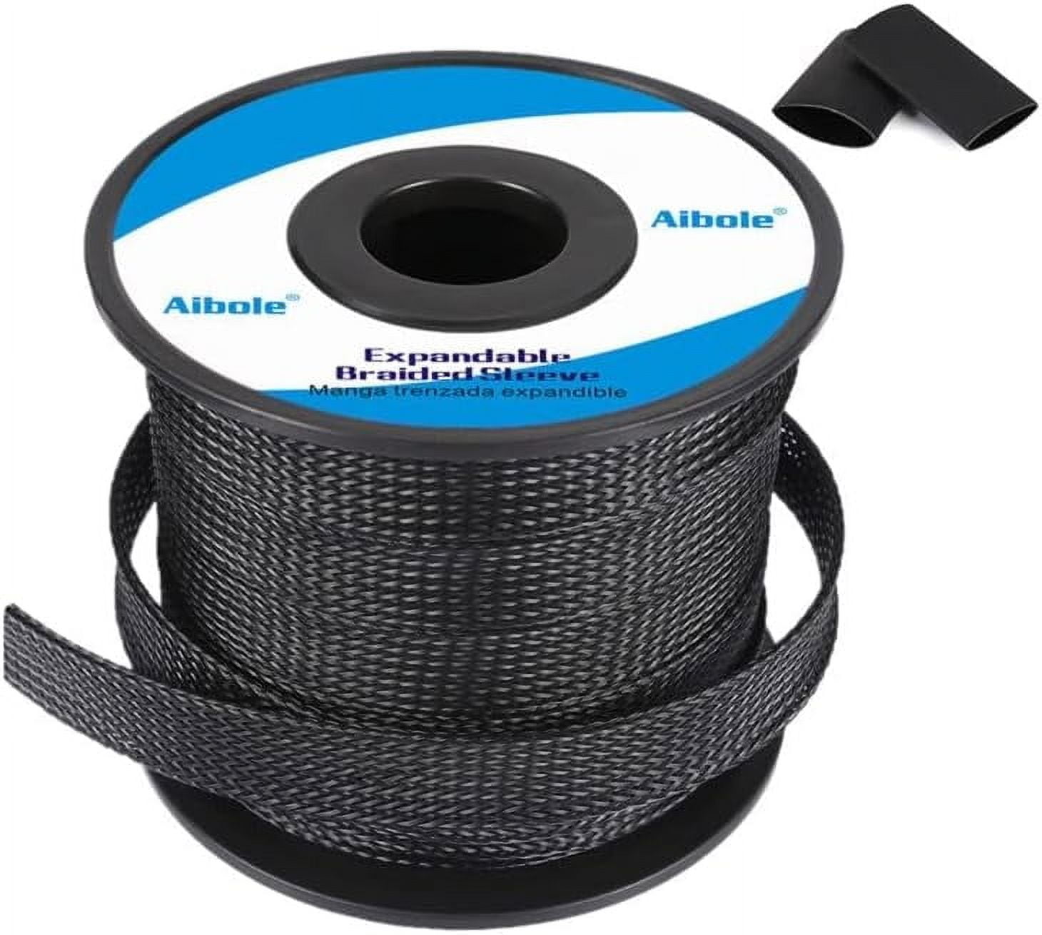 TG4THT-100Ft-1/8inch PET Expandable Braided Wire Sleeving,Wire Loom ...