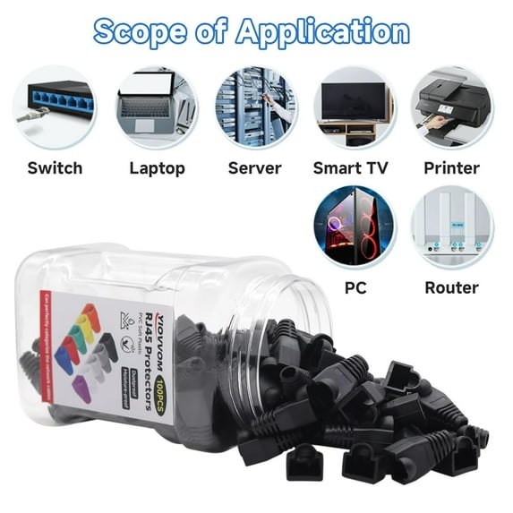 TG4THT-100pcs RJ45 Strain Relief Boots, CAT5 CAT5E CAT6 CAT6E Ethernet ...