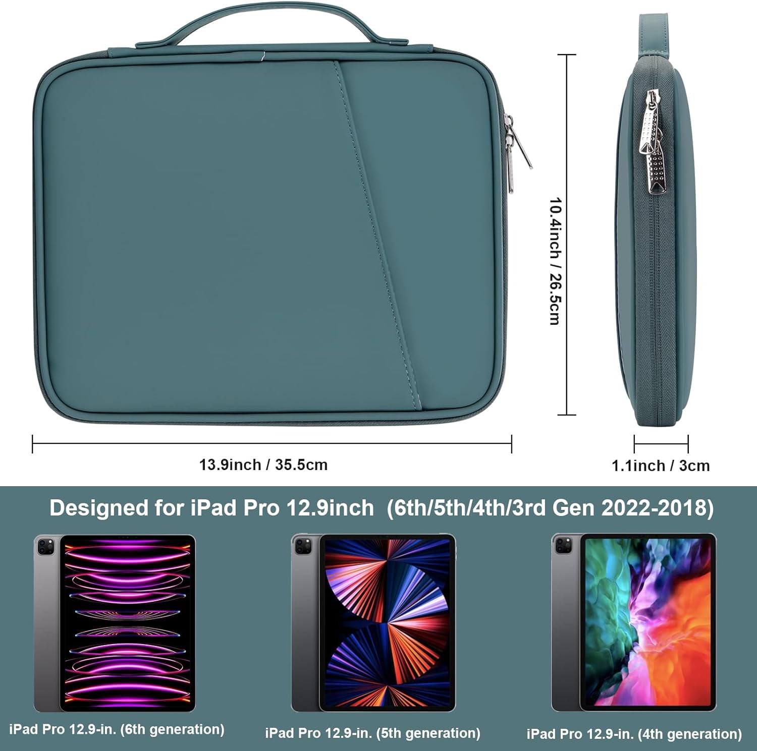 TG4THT-12.9 Tablet Sleeve Carrying Case, Padded Travel Pouch Bag for ...