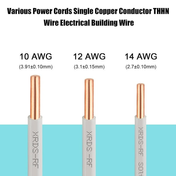 TG4THT-12AWG THHN Wire 25FT, Single Bare Copper Conductor with PVC and ...