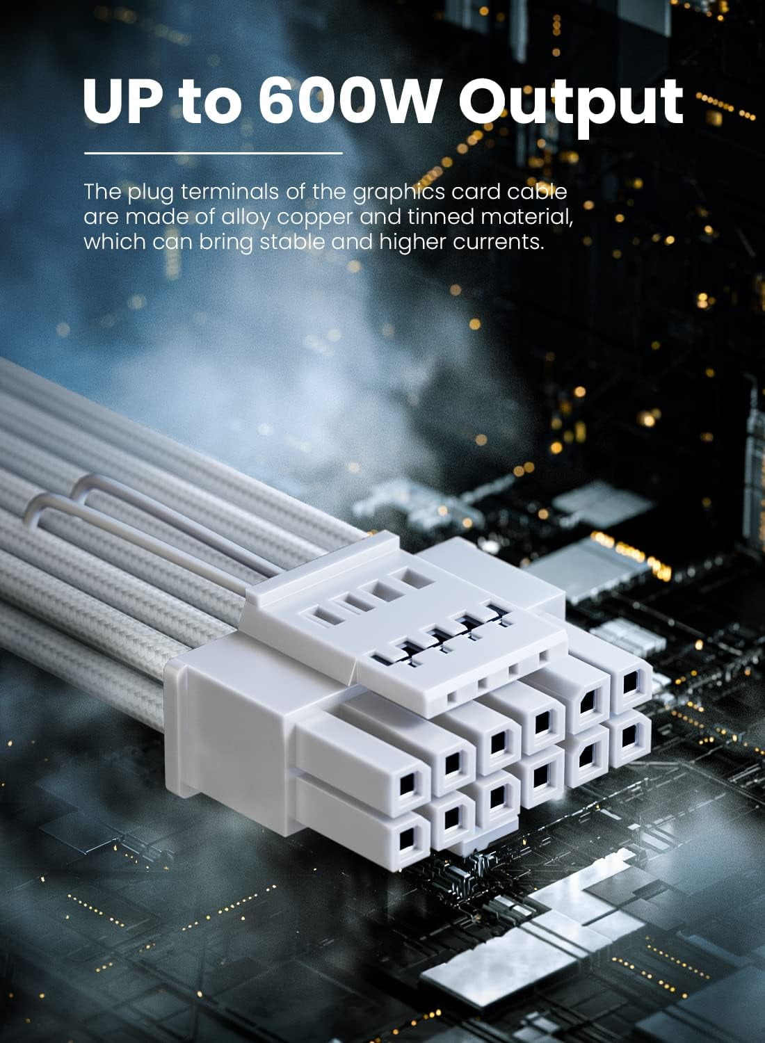 TG4THT-12V-2x6 Adapter Extension 5070 ti Cable White PCIE 5.0 12VHPWR ...