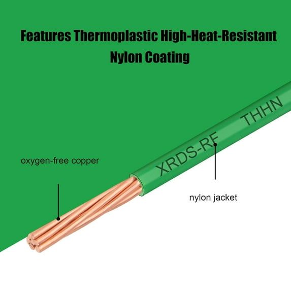 TG4THT-14 AWG THHN Stranded Bare Copper Wire 25FT Green Grounding Wire ...