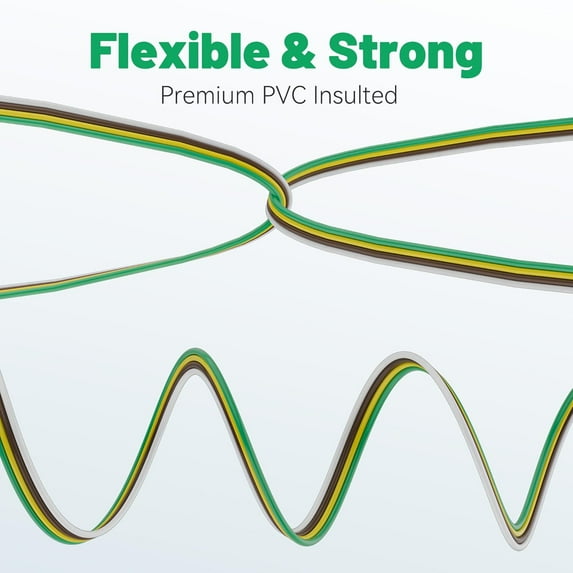 TG4THT-14 Gauge 4 Wire Trailer Wire 50FT, 4 Way Single Conductor Bonded Flat Trailer Cable ...