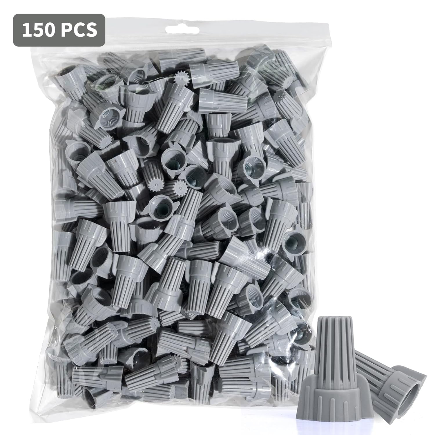 TG4THT-150 Pcs Gray Winged Wire Connectors, Electrical Wire Caps for ...