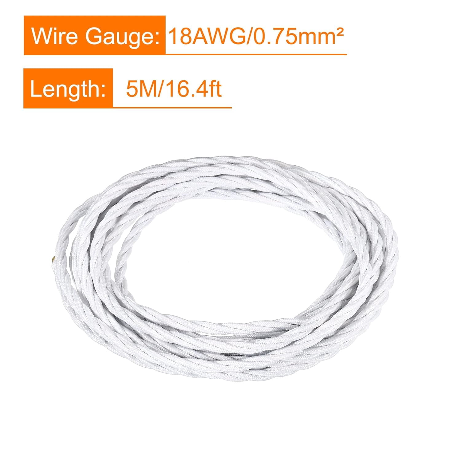 TG4THT-16.4Ft Twisted Cloth Covered Wire, 18/3 Cloth Covered Electrical ...