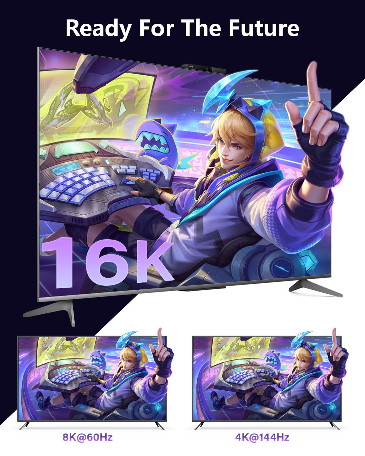 TG4THT-16K 8K Displayport Cable 10FT 2Pack, High-Speed DP Cord CL3, 8K ...