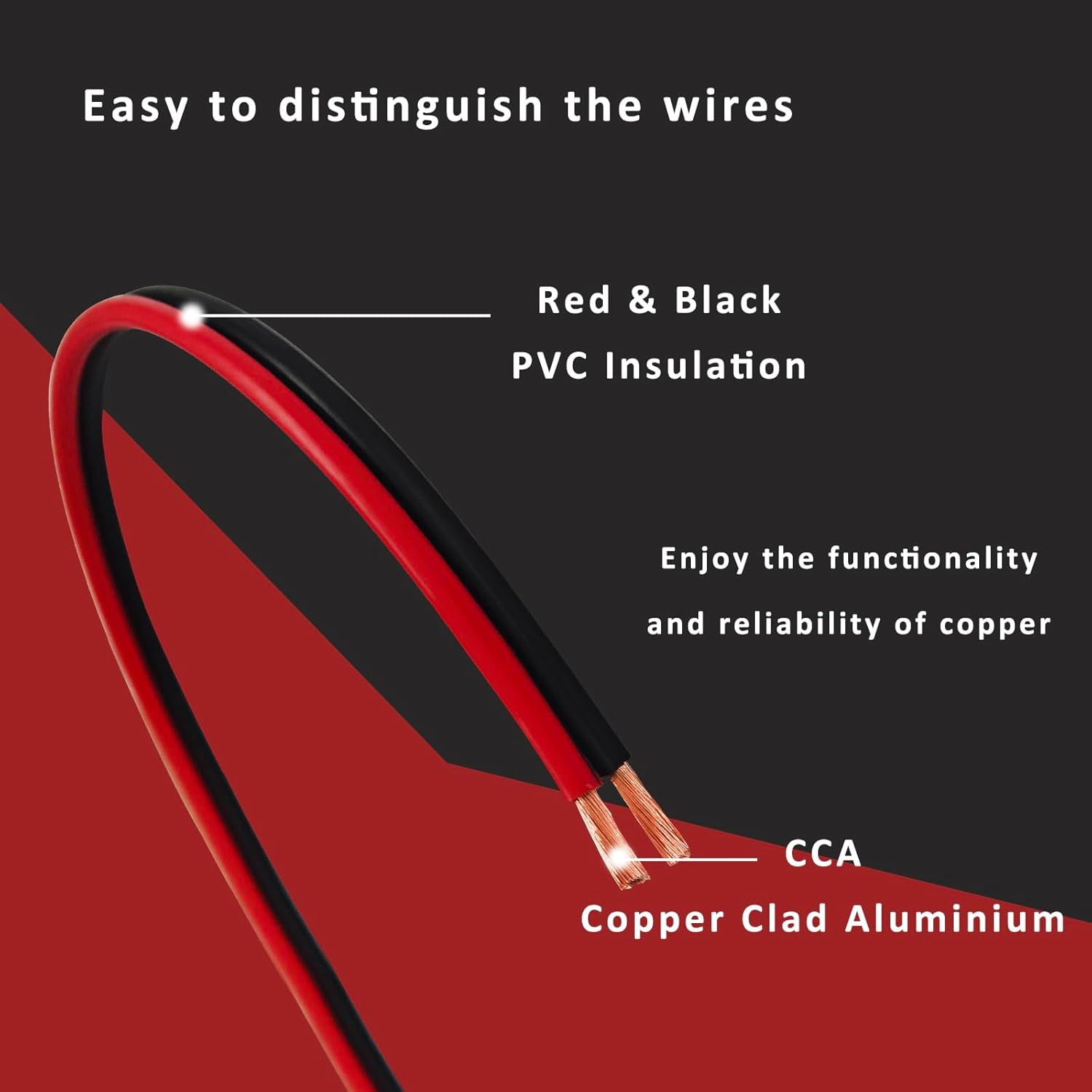 TG4THT-18Gauge 50FT Red Black Cable Hookup Electrical Wire 2 Conductors ...