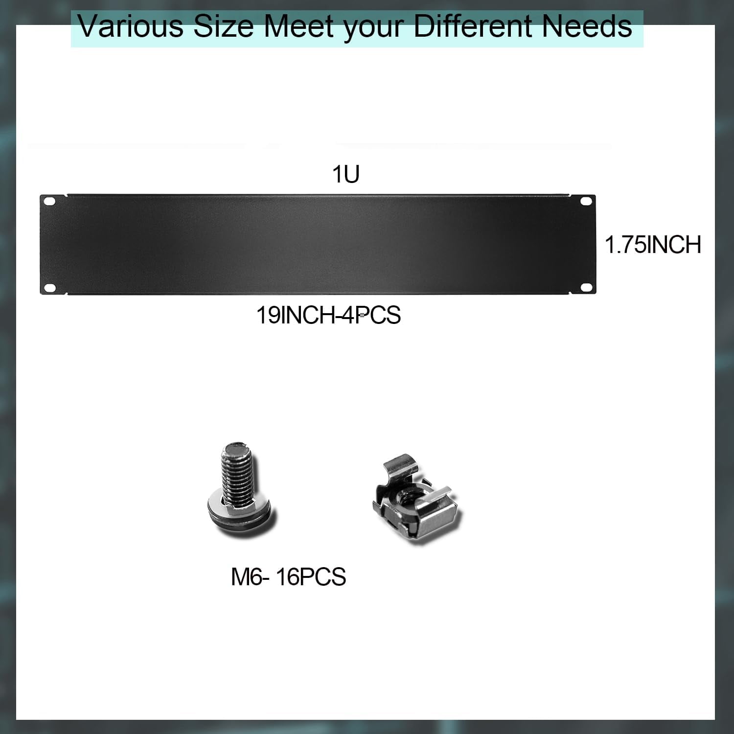 TG4THT-1U Blank Panel, 19 Inch Rack Mount Cable Management Panel Spacer ...