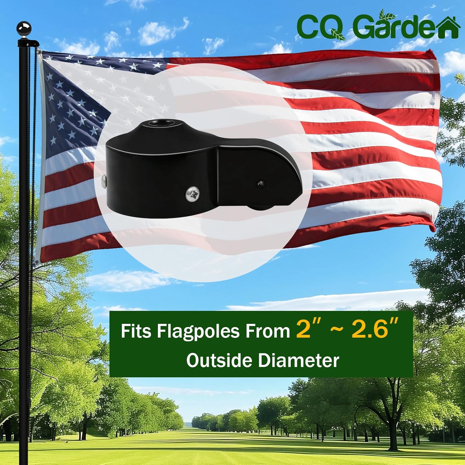 TG4THT-2 1/2" Flag Pole Truck with Nylon Pulley, for 2" to 2.6 ...