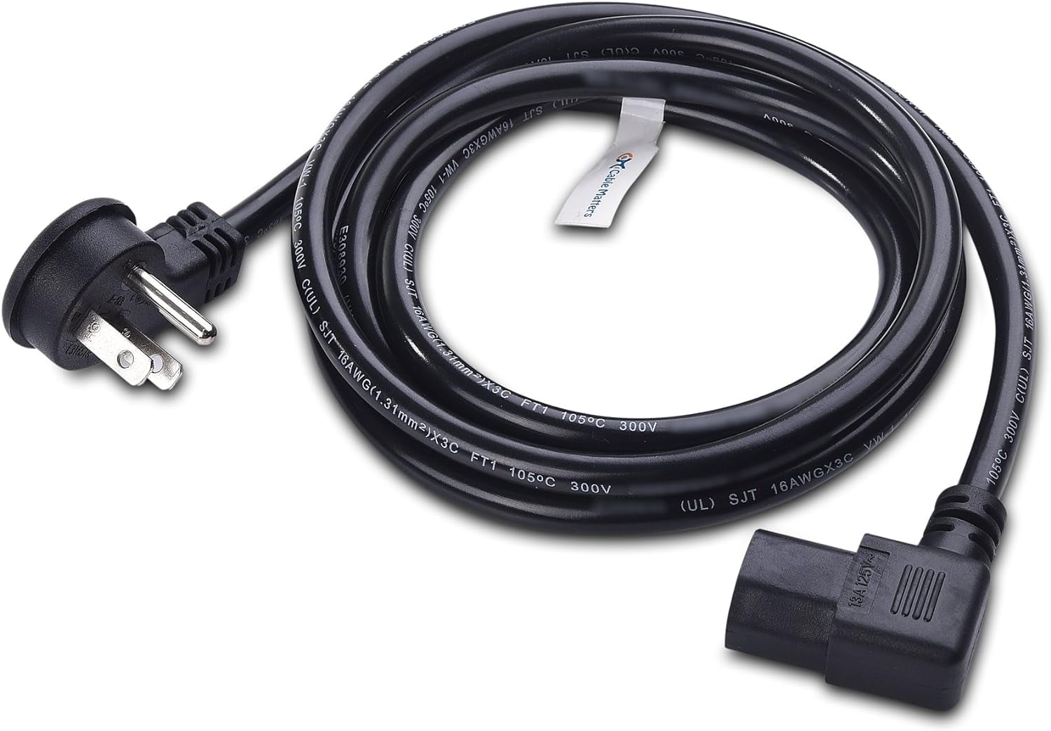 TG4THT-2-Pack 16 AWG Low Profile Right Angle Power Cord (Power Cable ...