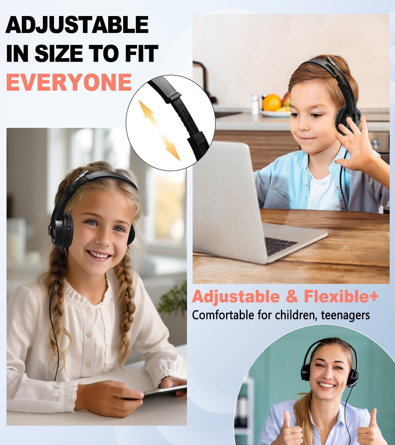 TG4THT-2 Pack Kids Headphones with Microphone for Classroom School ...