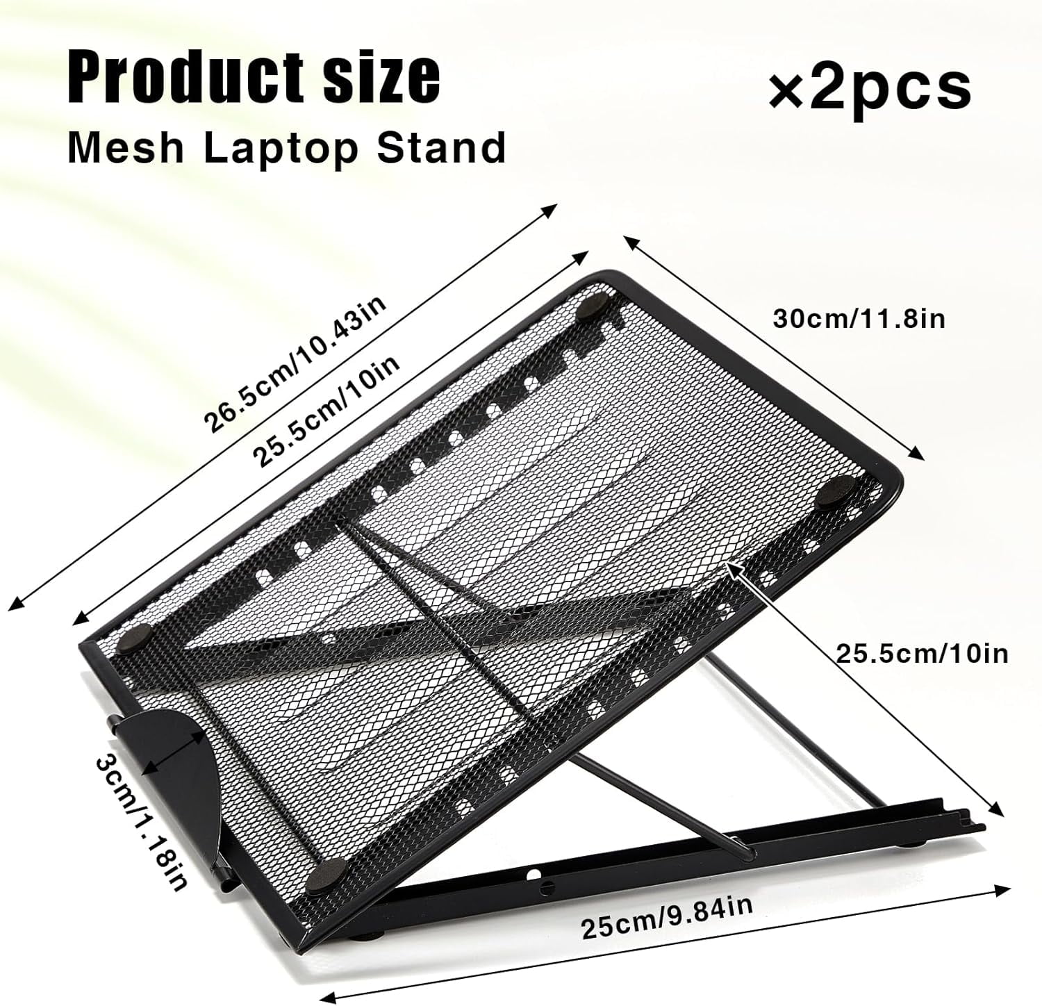 TG4THT-2 Pcs 2 Pcs Mesh Laptop Stands 10 Levels Large Adjustable ...