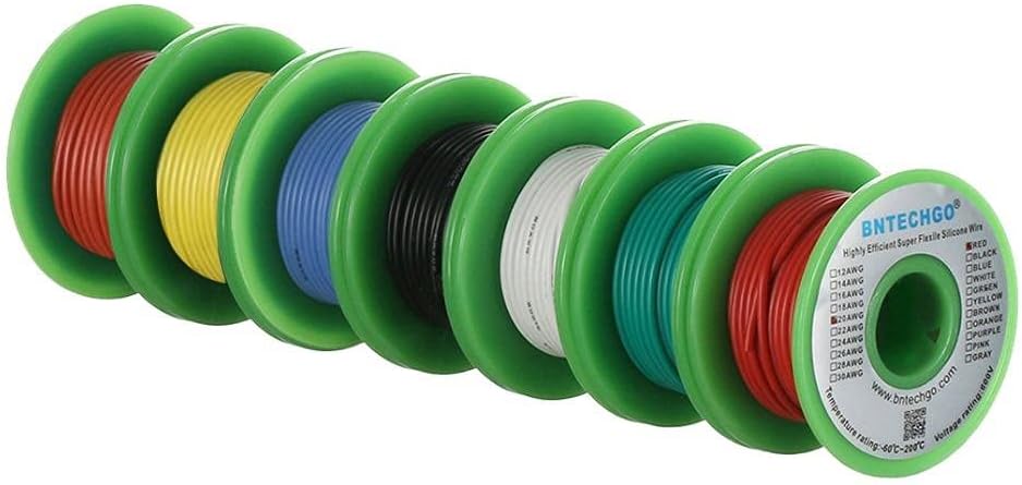 TG4THT-20 Gauge Silicone Wire Kit 7 Color Each 25 ft Flexible 20 AWG ...