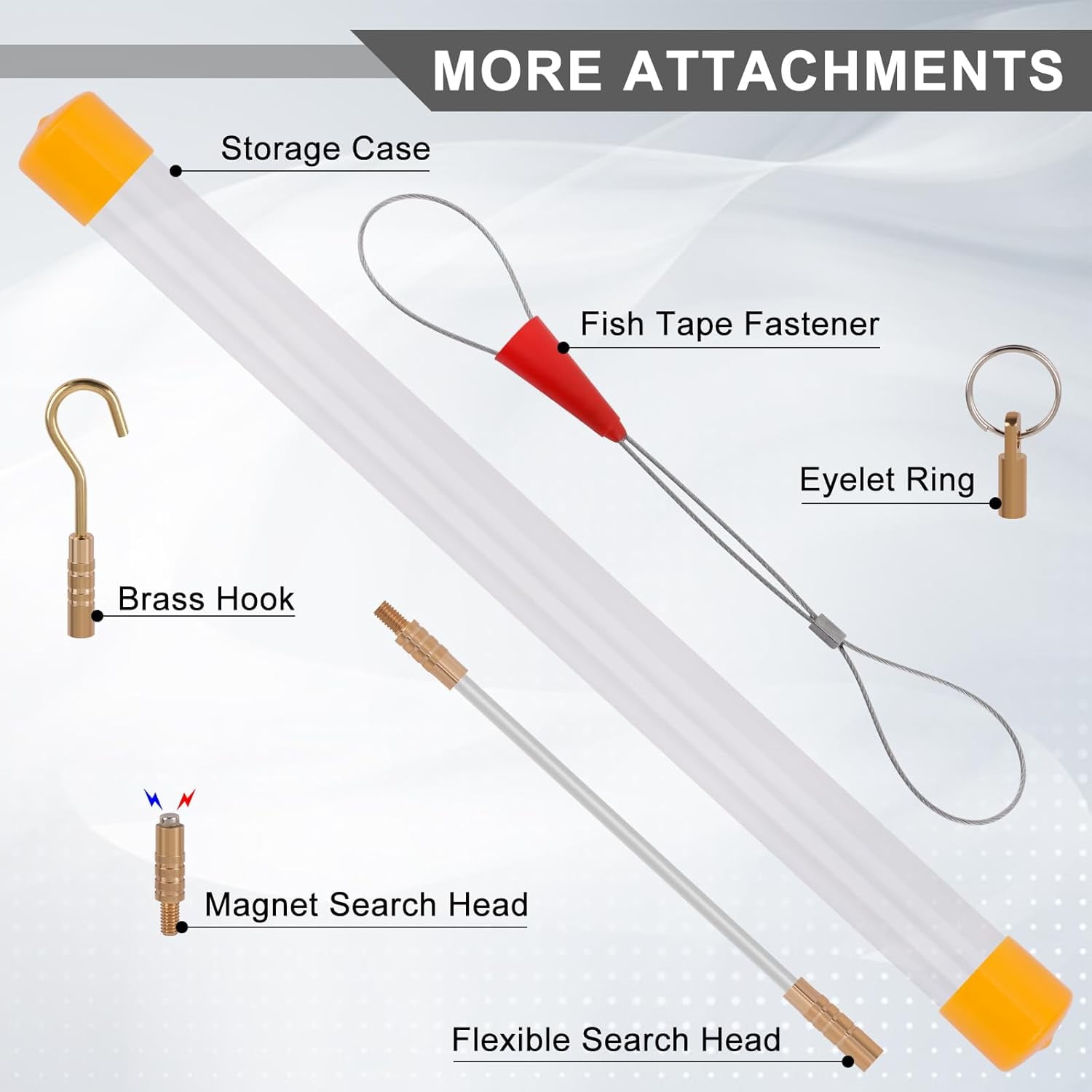 TG4THT-22FT Fiberglass Running Electrical Wire Cable Pulling Fish Tape ...