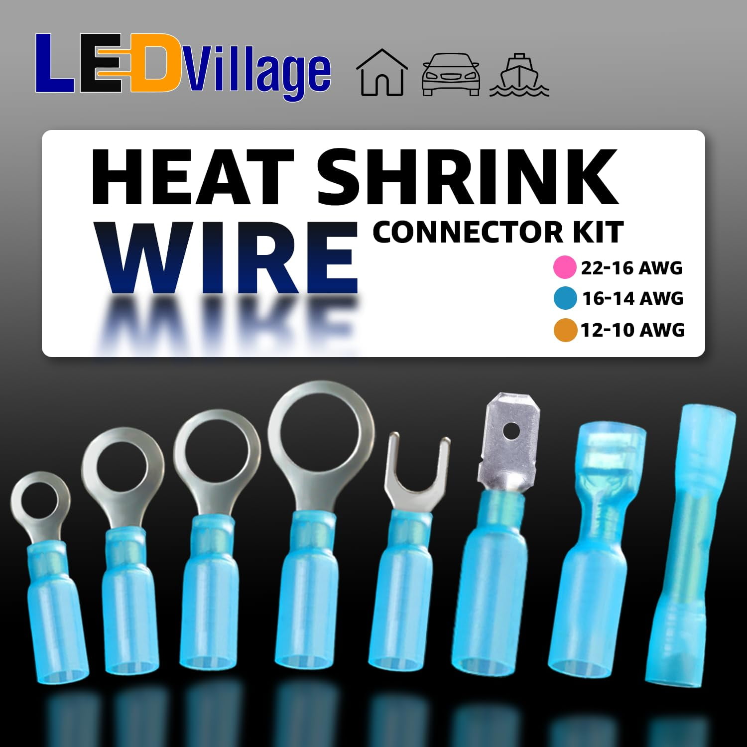 TG4THT-250 Pcs Heat Shrink Wire Connectors Electrical Kit - Marine ...