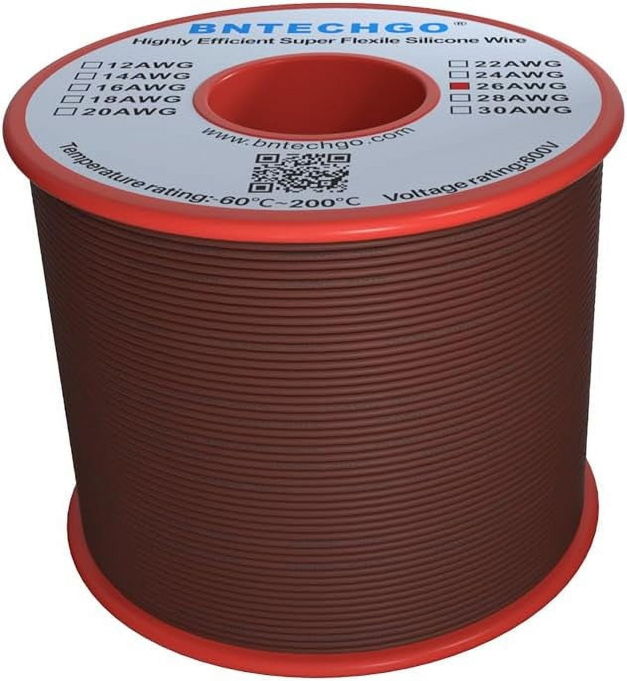 TG4THT-26 Gauge Silicone Wire Spool 250 ft Brown Flexible 26 AWG ...