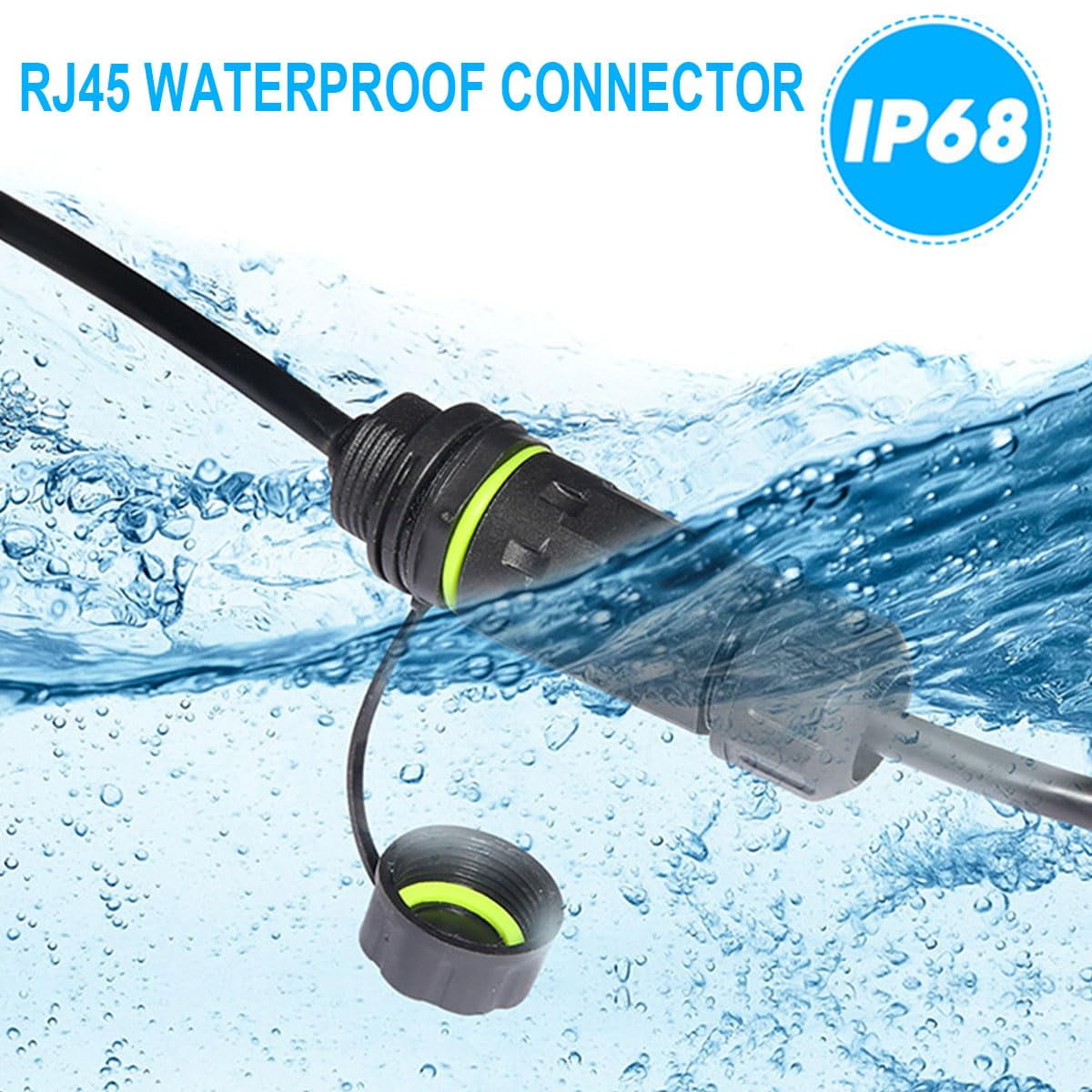 TG4THT-2PCS RJ45 Waterproof Panel Mount Connector, Male to Female Cat6 ...