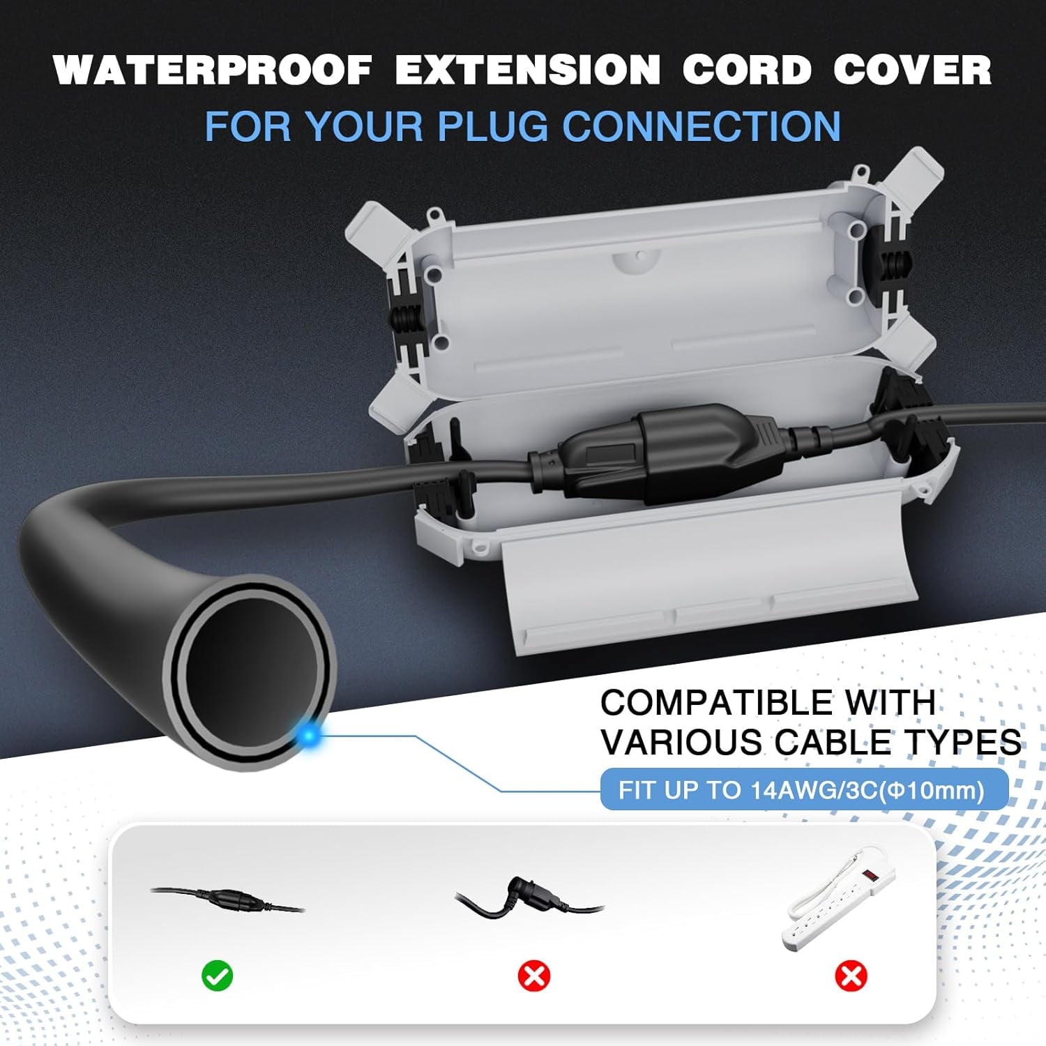 TG4THT-[3 Pack] Outdoor Extension Cord Cover Waterproof, Weatherproof ...