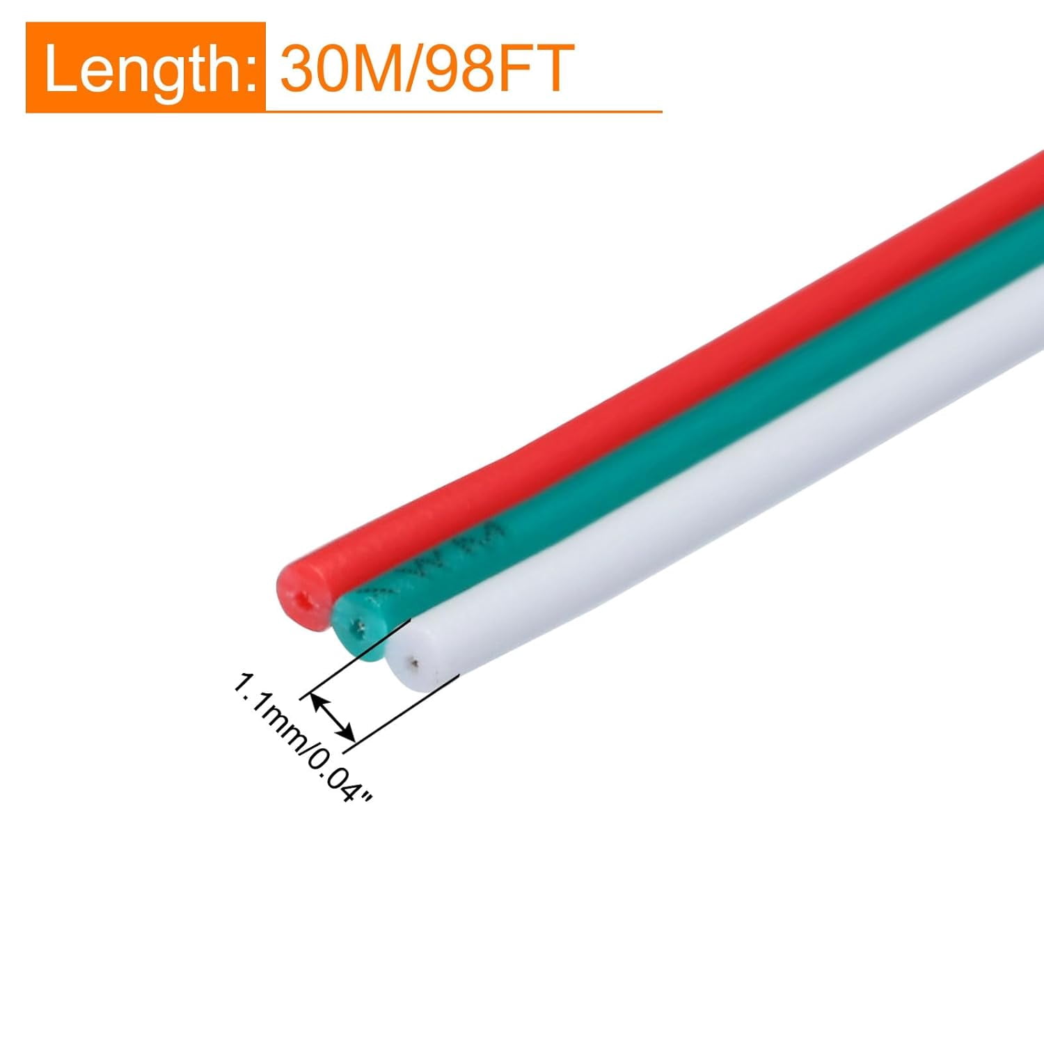 TG4THT-30 Gauge 3 Conductor Electrical Wire Tinned Copper Cable 98FT ...