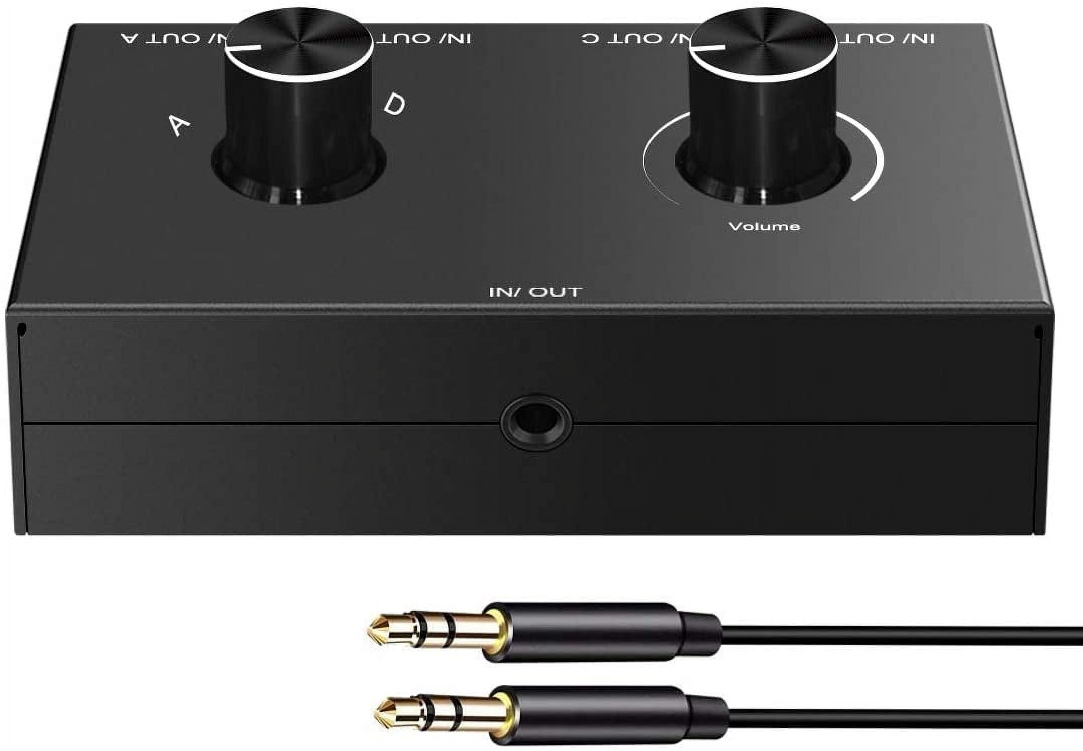 TG4THT-4-Way 3.5mm Stereo Audio Switcher - Passive Speaker Headphone ...