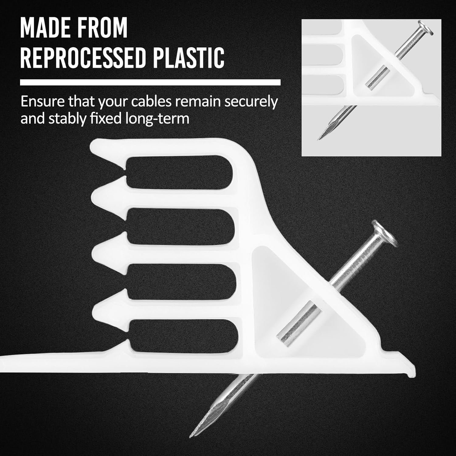 TG4THT-50 Pcs Cable Stackers Electrical Cable Stapler Staples Insulated ...