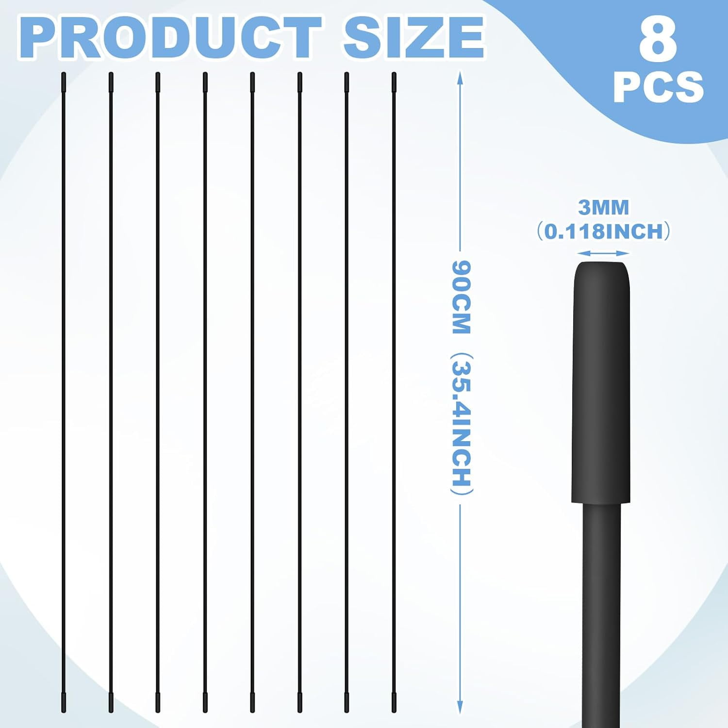 TG4THT-8 Pcs Flex Rods for Worship Flags 35.43 Inch/ 90 cm Durable ...