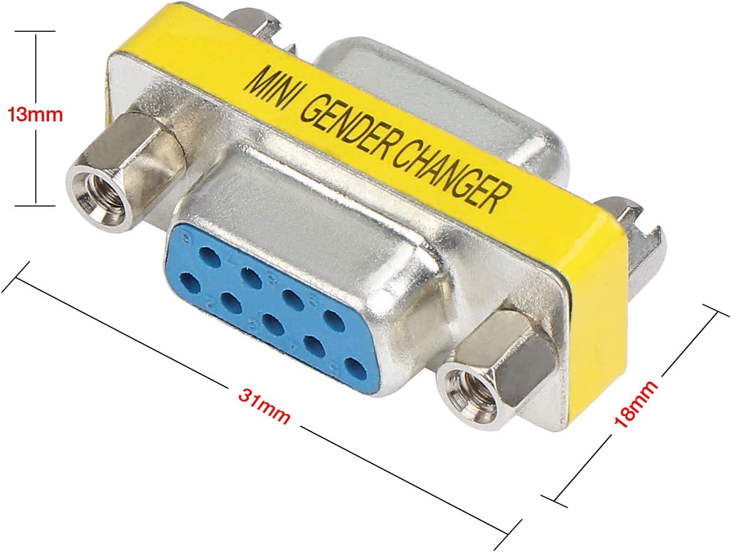 TG4THT-9 Pin DB9 Cable Gender Changer Female to Female VGA Gender ...