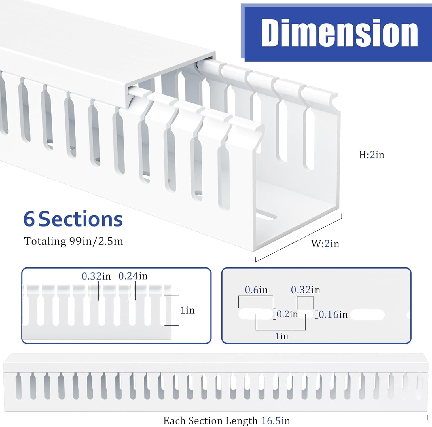 TG4THT-99in (6X L16.5in) Professional Server Rack Cable Management ...