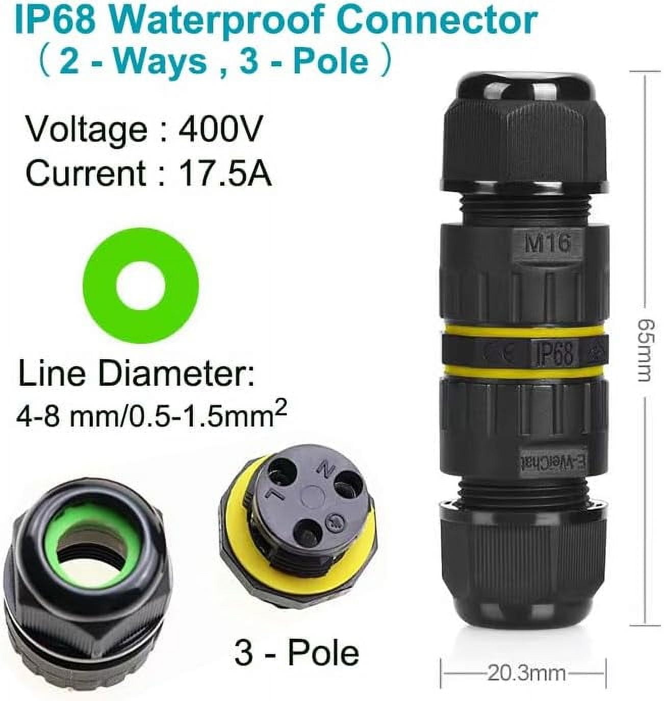 TG4THT-ATB Future Waterproof IP68 Power Cable Connectors,Outdoor ...