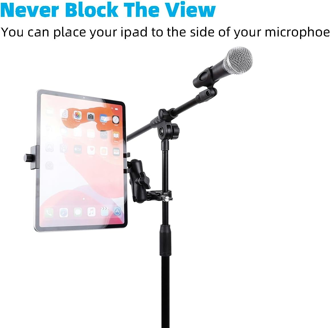 TG4THT-Aluminum Tablet Holder for Mic Stand, Side Mount for All iPad ...