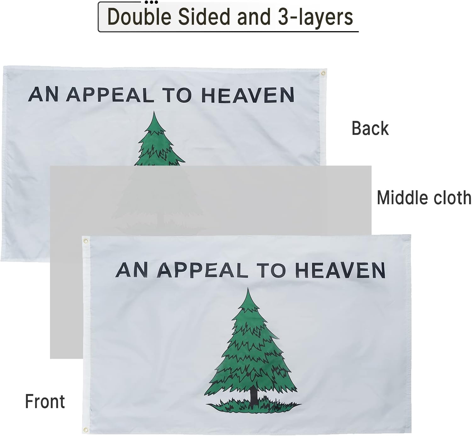 TG4THT-An Appeal to Heaven Flag 2x3 feet Outdoor, Double Sided 3 Ply ...