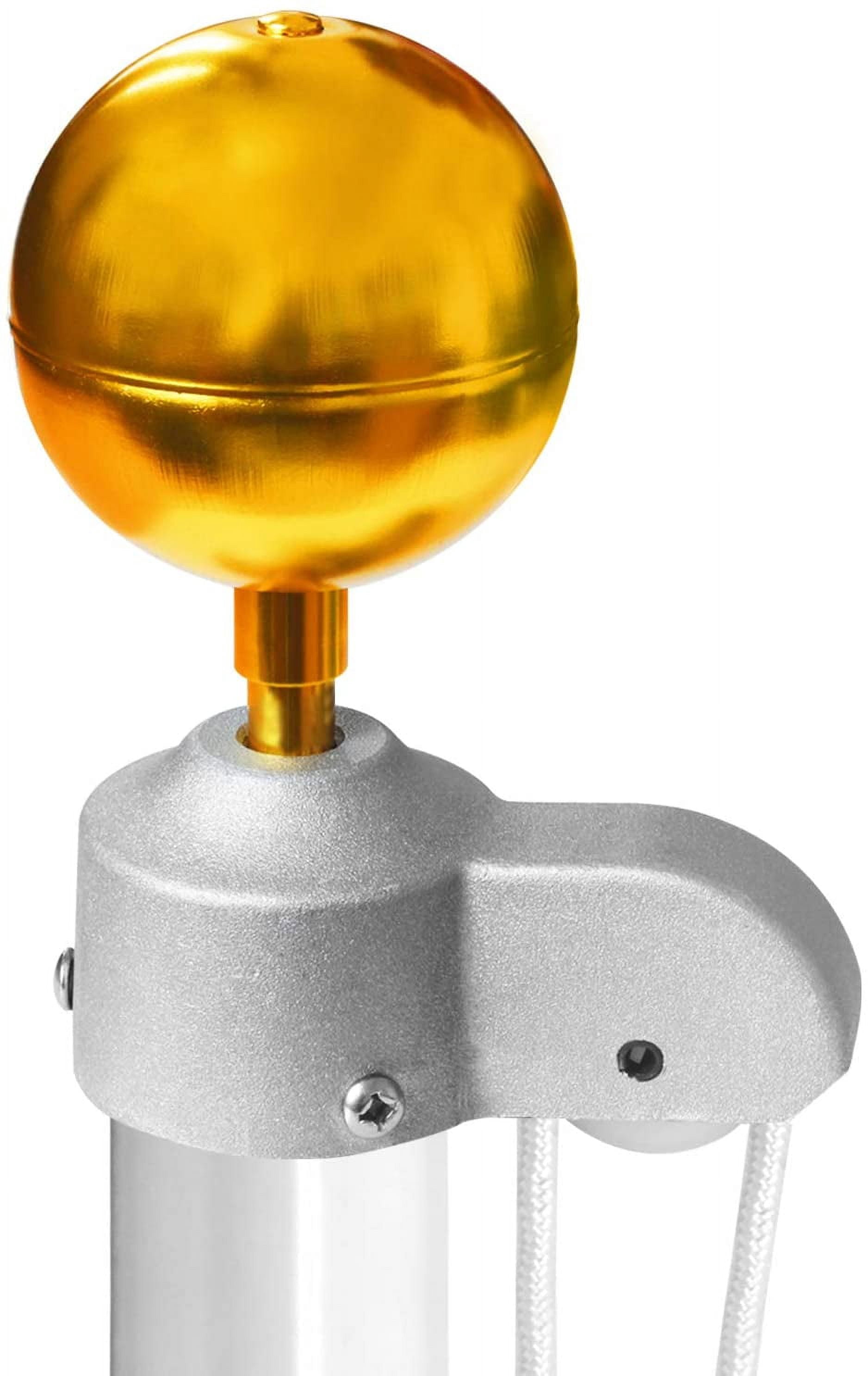 TG4THT-Authentic FlagPole Truck with Nylon Pulley & Gold Ball Topper ...