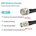 TG4THT-BNC Male to BNC Female Coaxial Cable 50 ohm RG8X Coax Ultra Low ...