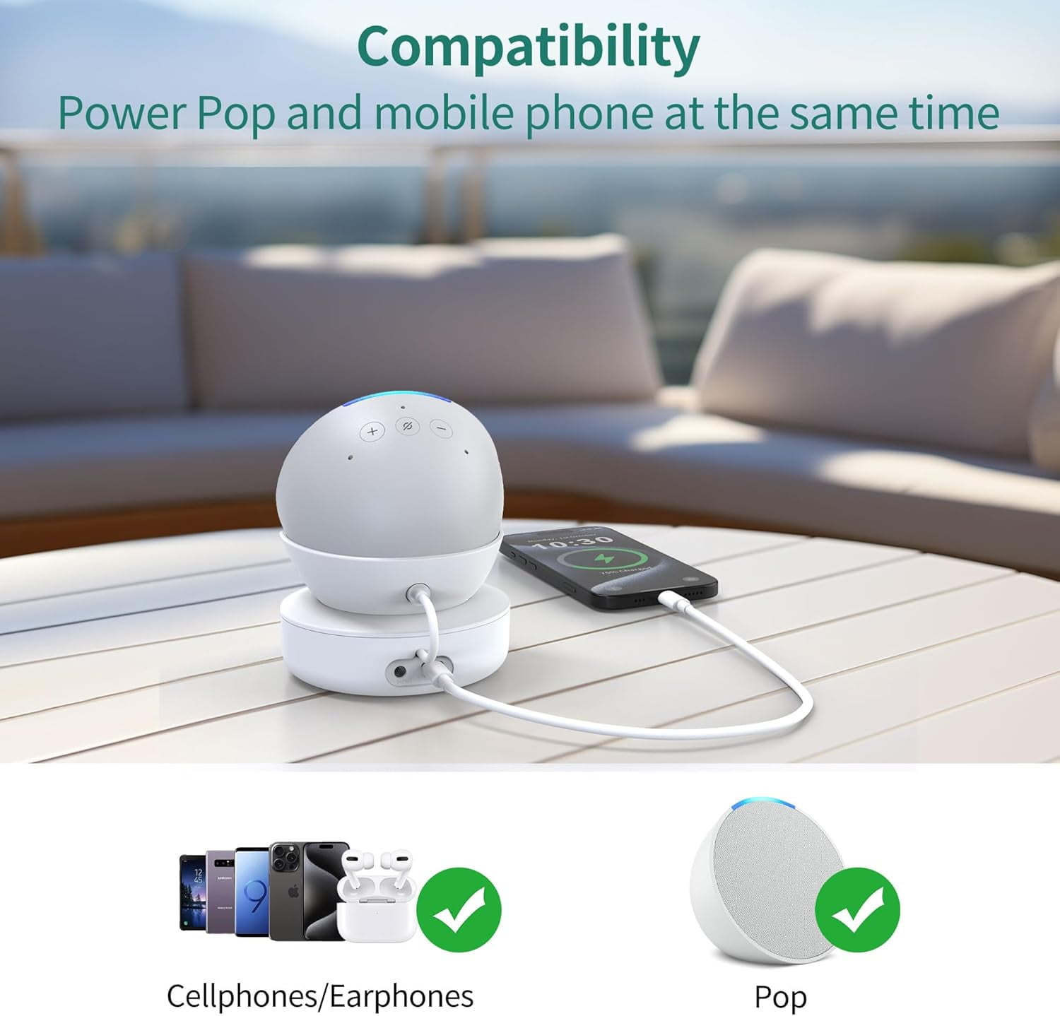 TG4THT-Battery Base for Pop - 5000mAh Portable Charger Stand with 9 ...