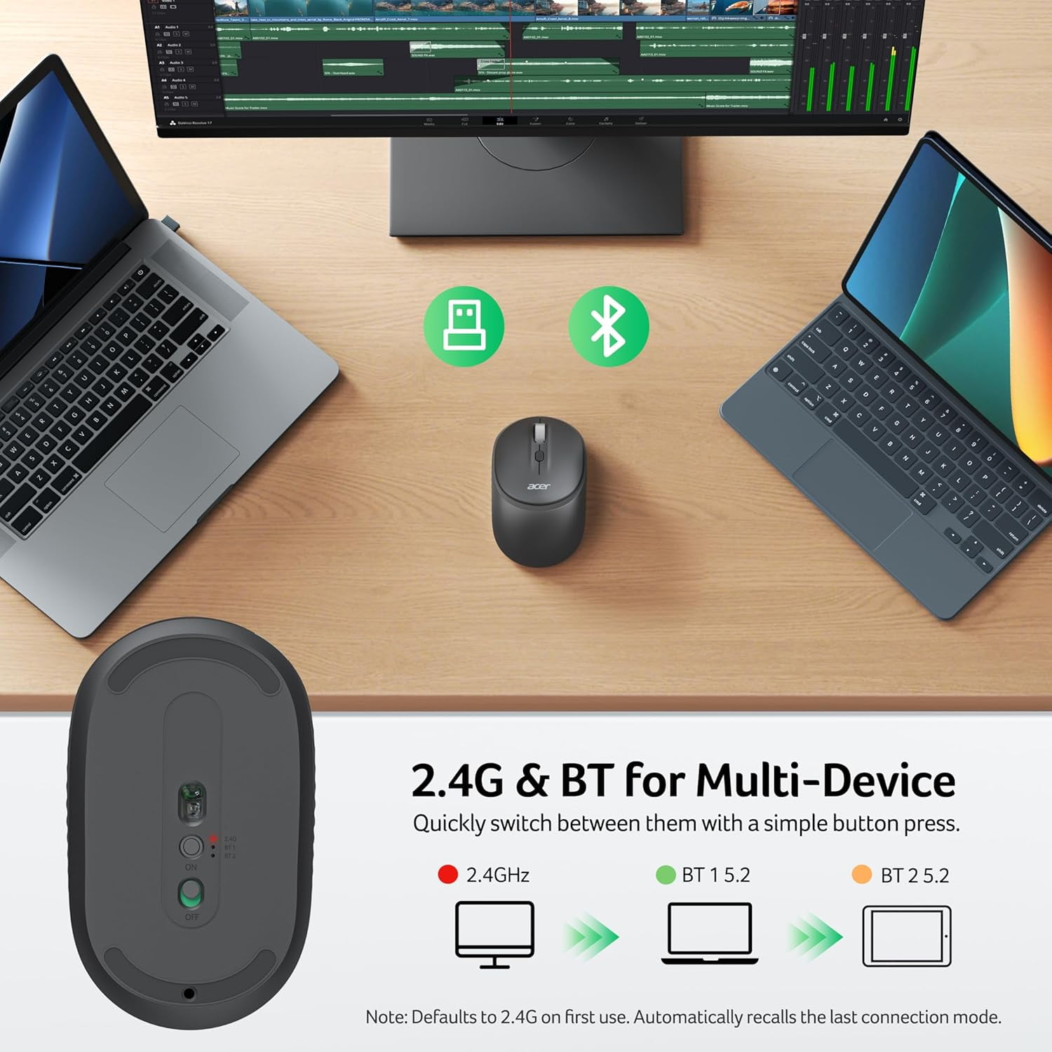 TG4THT-Bluetooth Wireless Mouse for Laptop, Computer Mouse Wireless ...