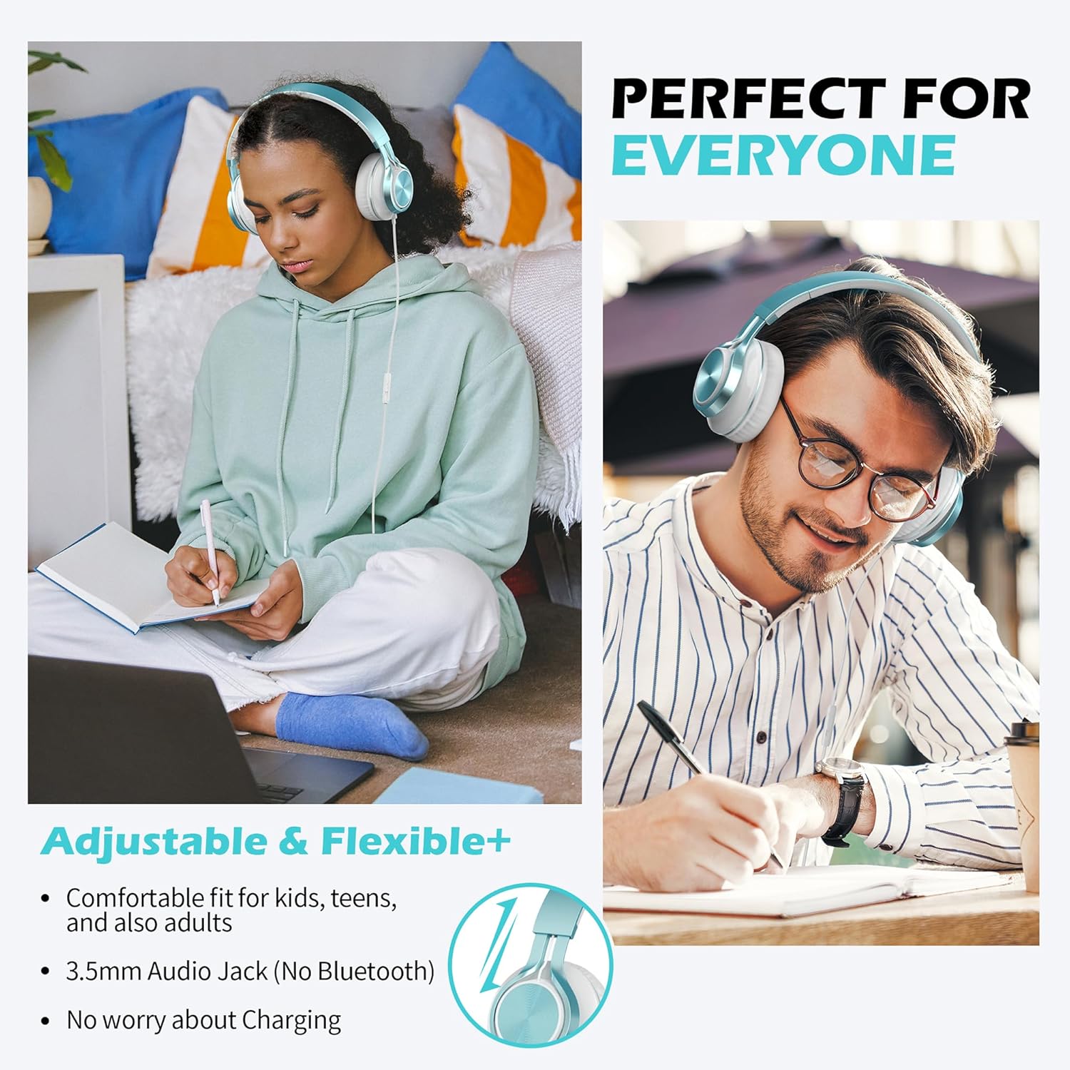 TG4THT-C8 Headphones Wired, On-Ear Headphones with Microphone and ...