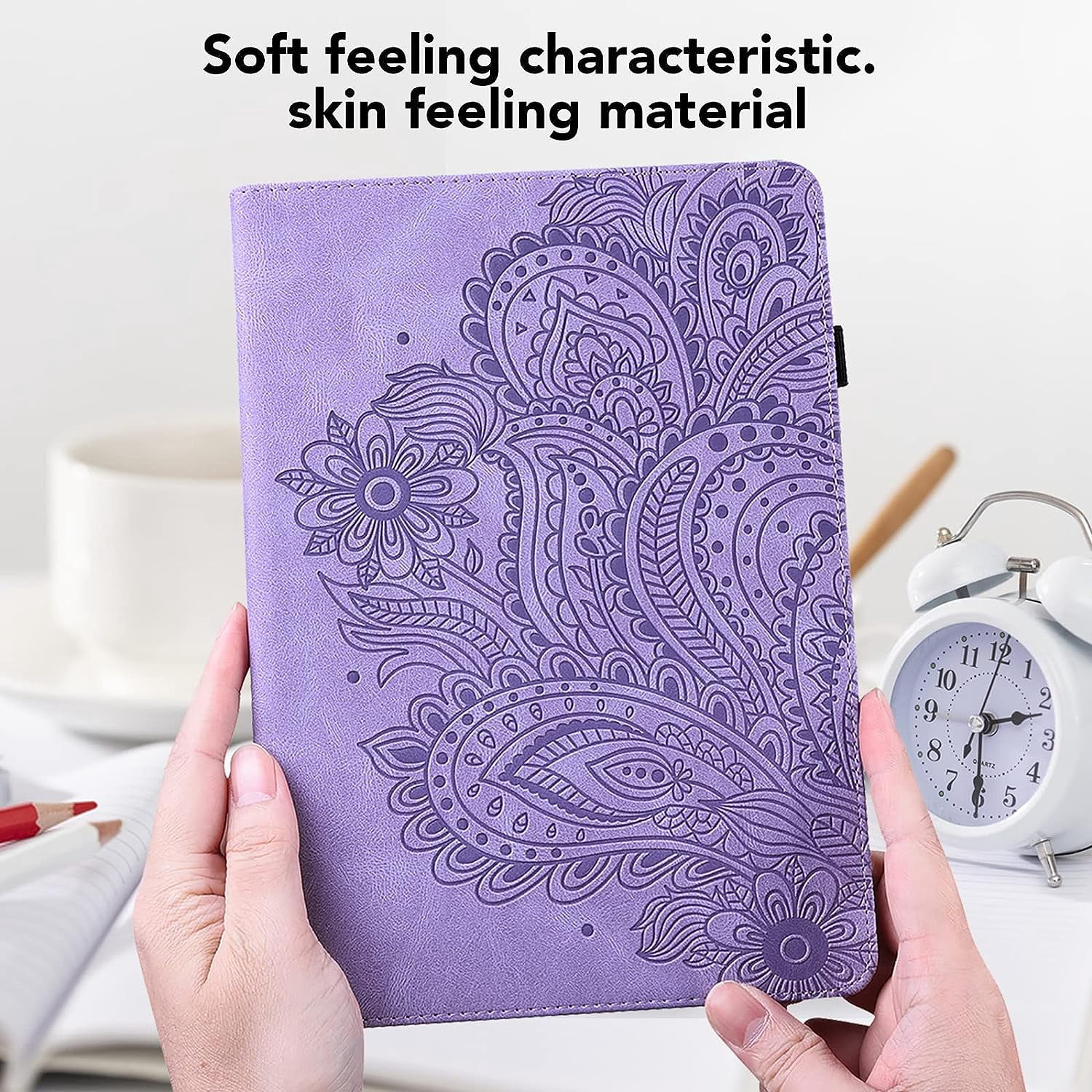 TG4THT-Case for Lenovo Tab M11,PU Leather Flip Embossed Flower Stand ...