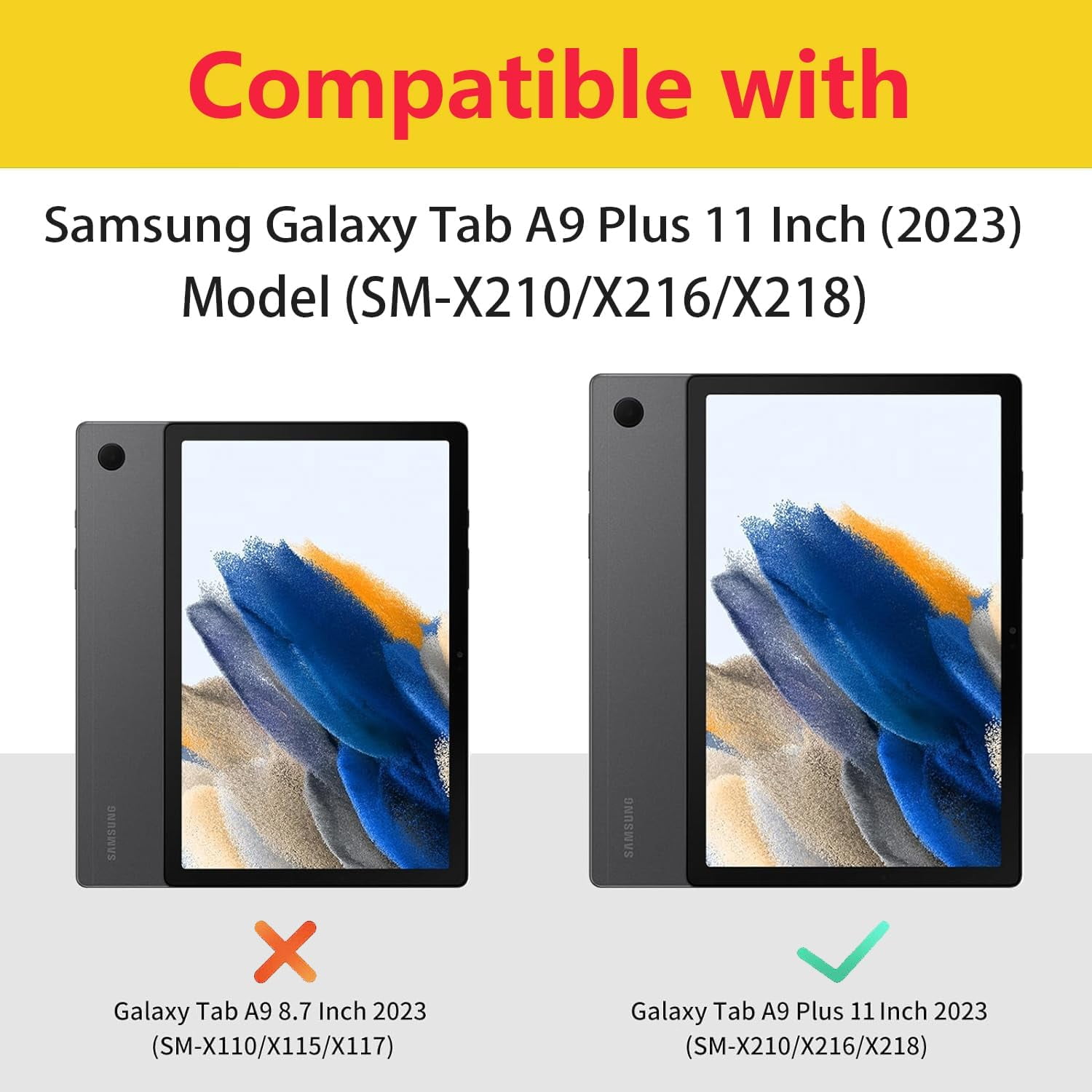 TG4THT-Case for Samsung Galaxy Tab A9 Plus 11 Inch 2023 Tablet (SM-X210 ...