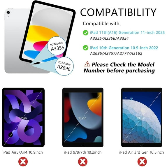 TG4THT-Case for iPad 11th (A16) 11-inch 2025/10th Generation 10.9-inch ...