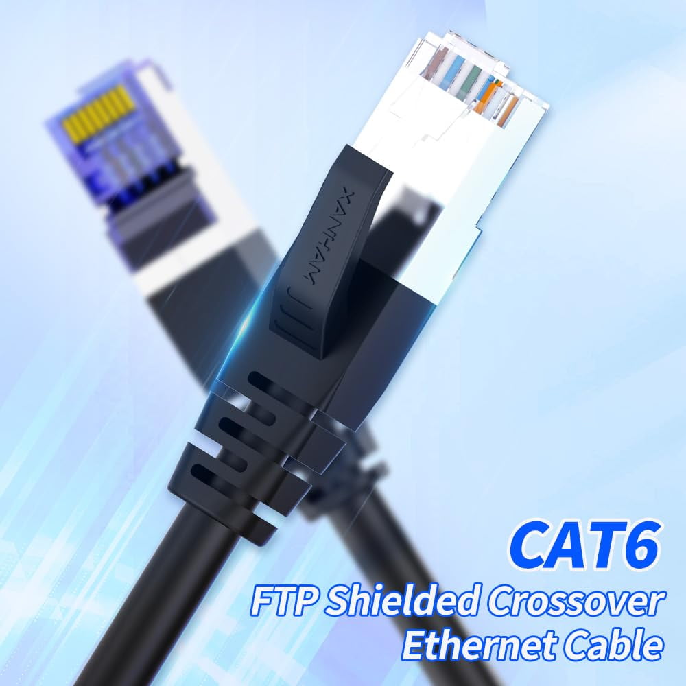TG4THT-Cat6 Crossover Ethernet Cable Shielded 3.3FT T-568A to T-568B ...