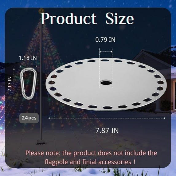 TG4THT-Christmas Tree Flagpole Mega Topper Light Hook for Hanging Light ...