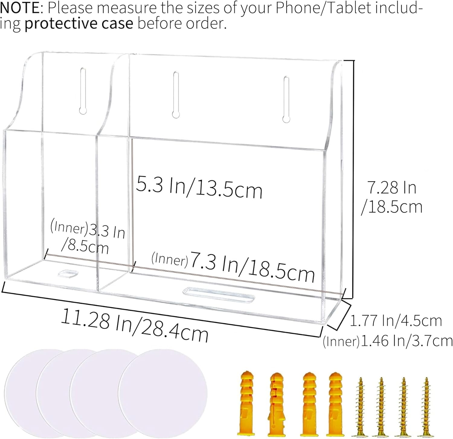 TG4THT-Clear Wall Tablet Holder Acrylic Wall Mounted Phone Holder for ...