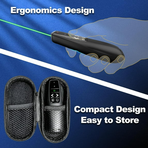 TG4THT-Clicker PowerPoint Presentation Wireless Presenter Remote, Green Laser Pointer for ...