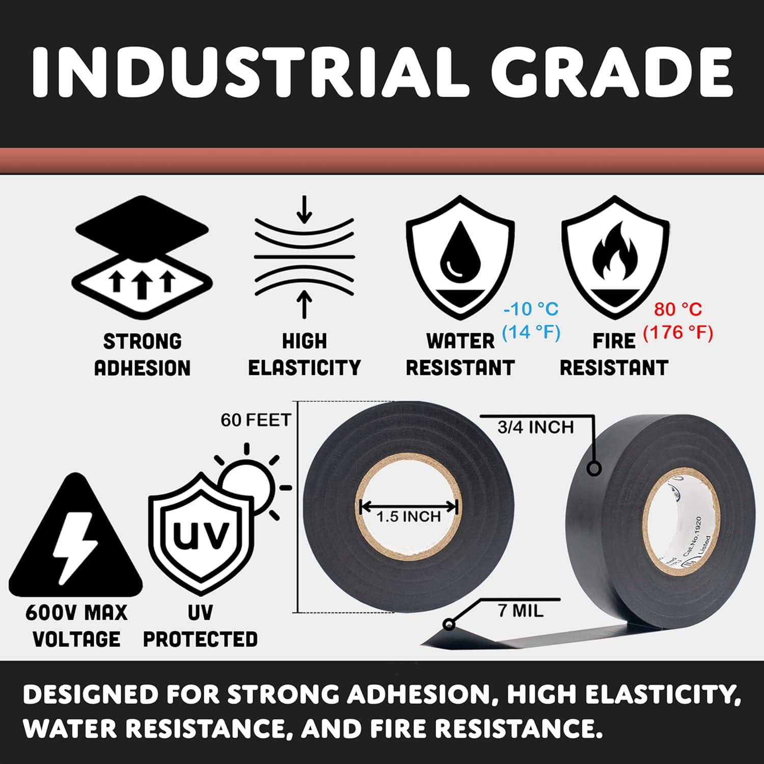 TG4THT-Colored Electrical Tape - PVC General Purpose - Waterproof ...