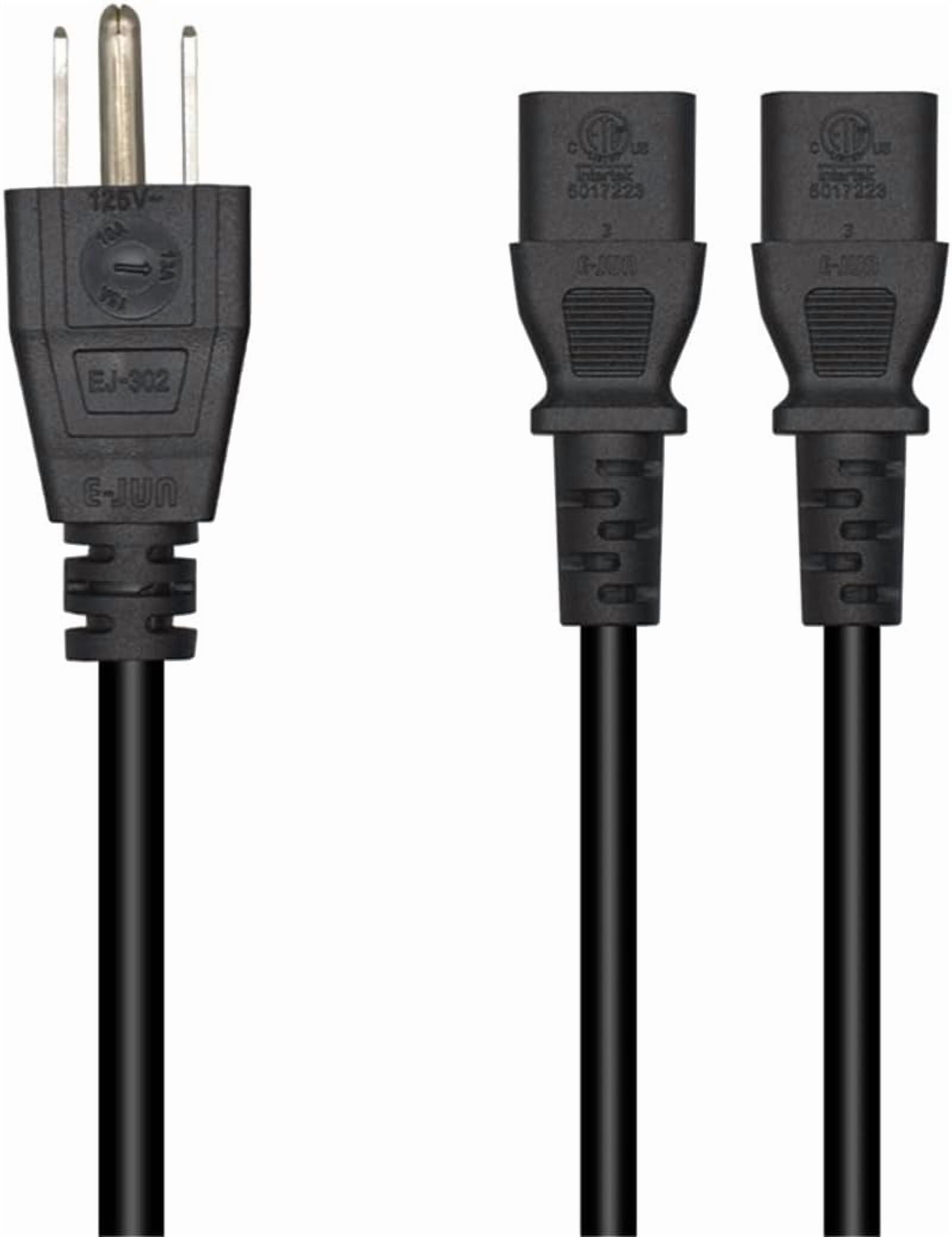 TG4THT-Computer Power Splitter Cord,Monitor Power Cord,NEMA 5-15P to ...