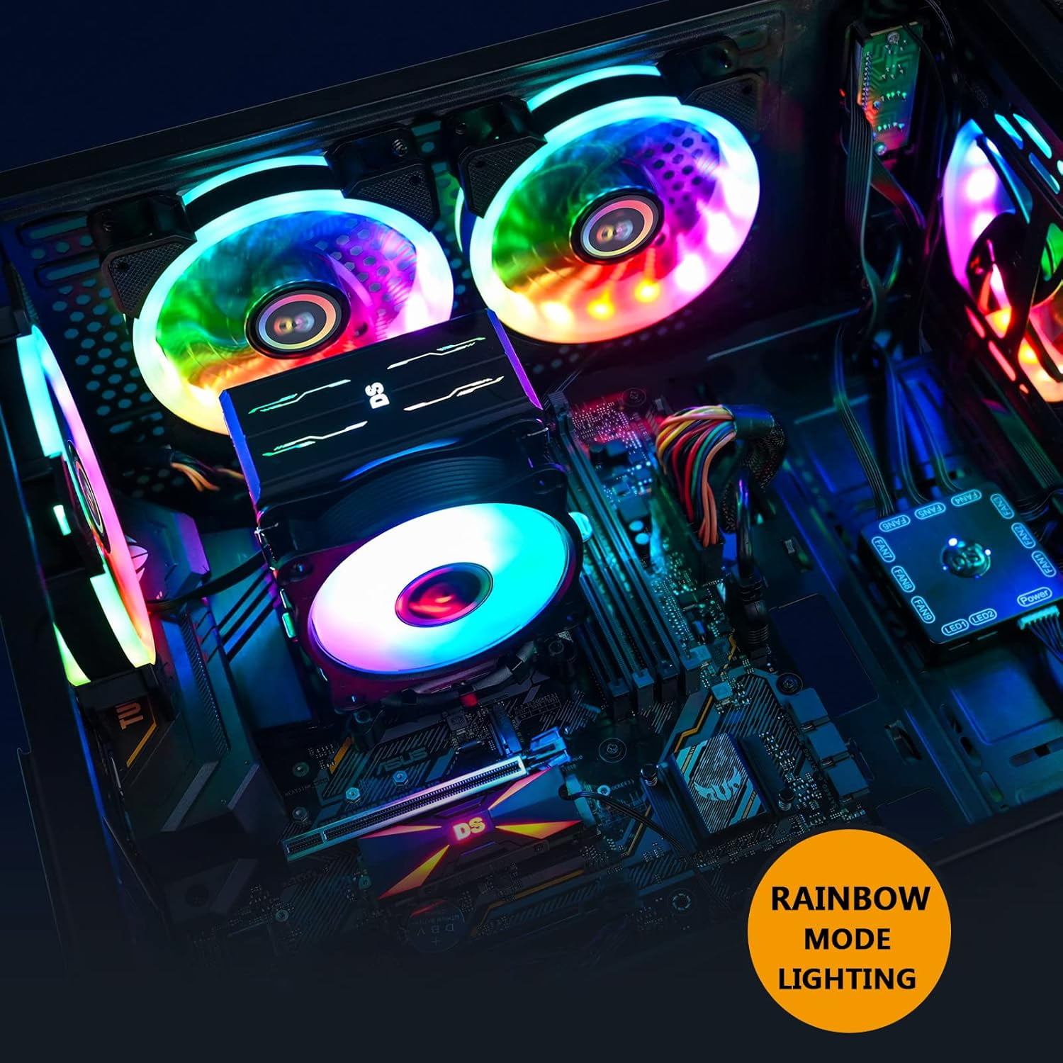 TG4THT-DS 6Pack 120MM RGB PC Cooling Fans, LED Case Fans with Remote ...