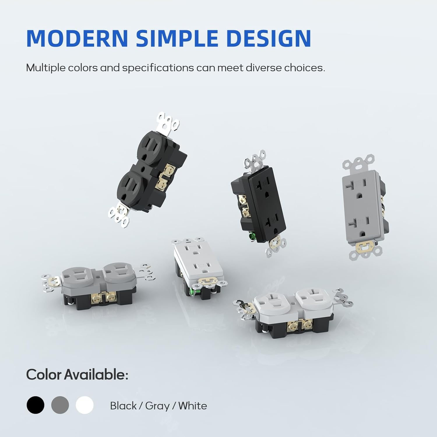 TG4THT-Decorator Wall Recetpacle Outlet, 10 Pack Tamper Resistant 20 Amp Standard Electrical ...