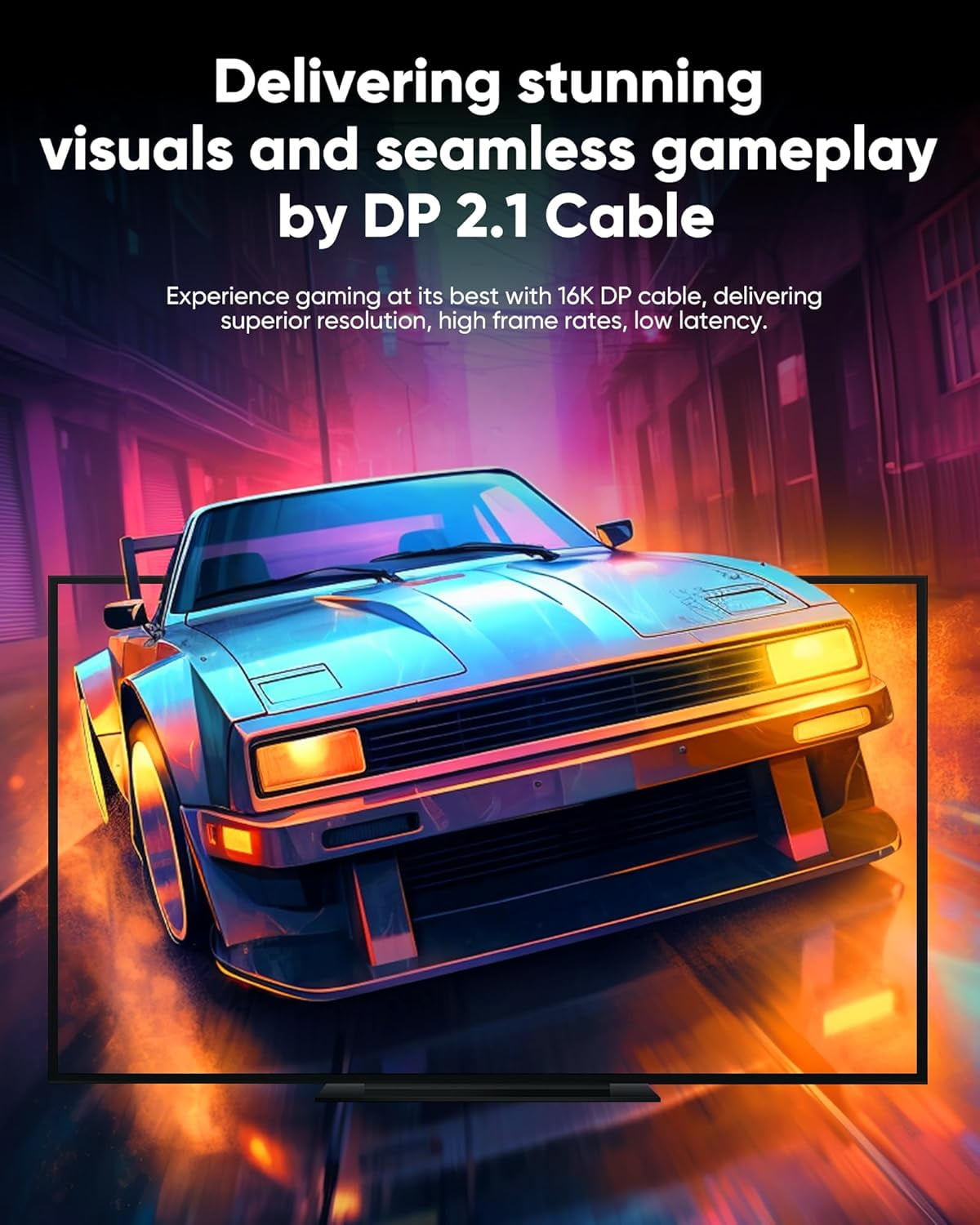 TG4THT-Displayport Cable 2.1, 16K DP 2.0 Cable 6FT [16K@60Hz, 8K@120Hz, 4K@240Hz 165Hz 144Hz ...