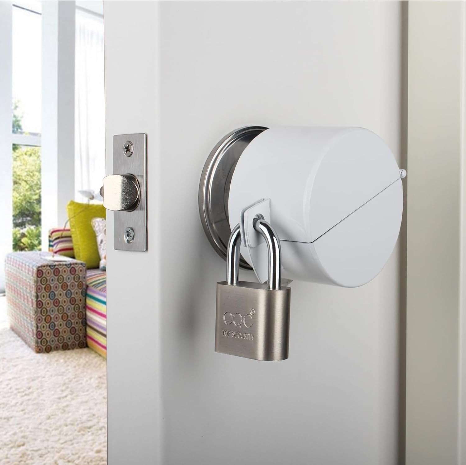 TG4THT-Door Knob Lockout Device, Metallic White Cover to Disable The ...